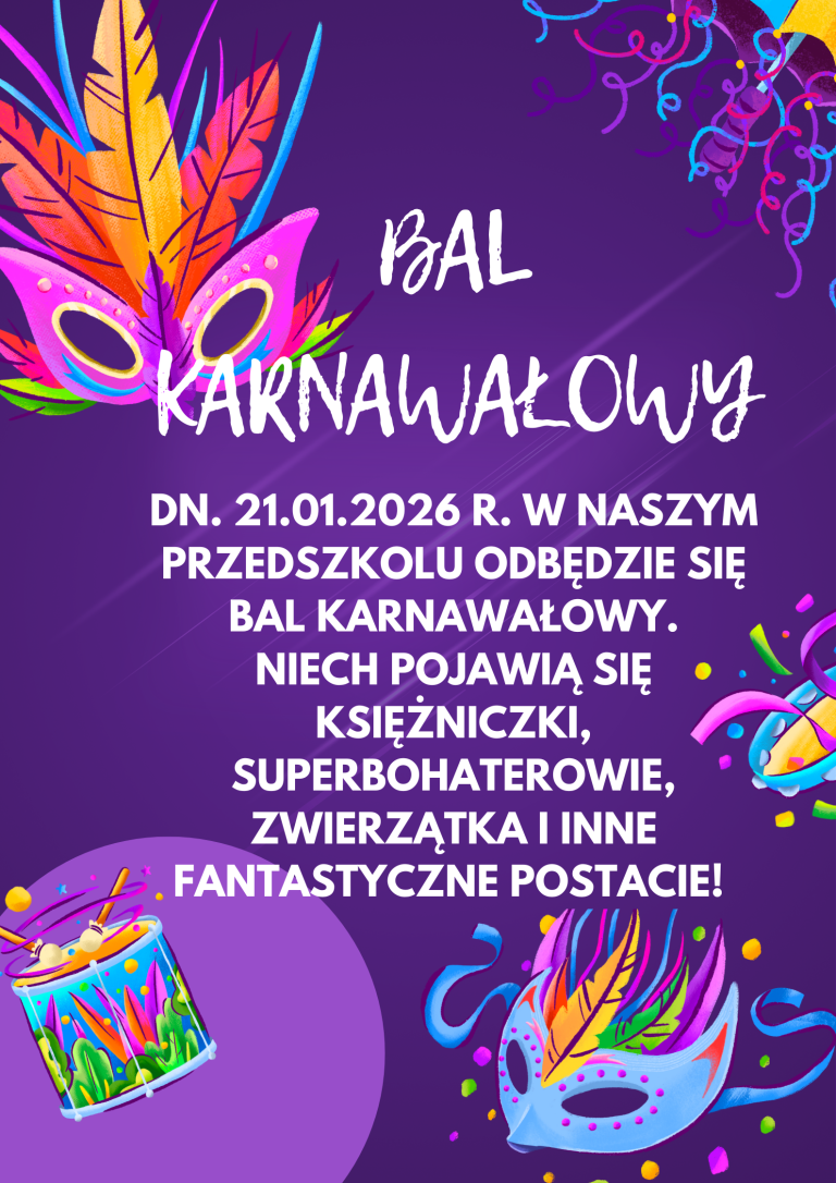 Bal karnawałowy 2026 – Strona internetowa Przedszkola nr 150 „Wesołe ...
